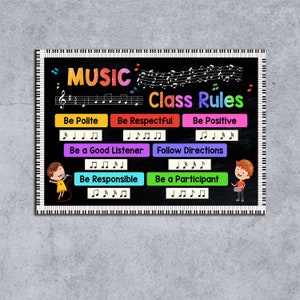 Music Class Rules Canvas, Classroom Music Canvas, Student Canvas ...