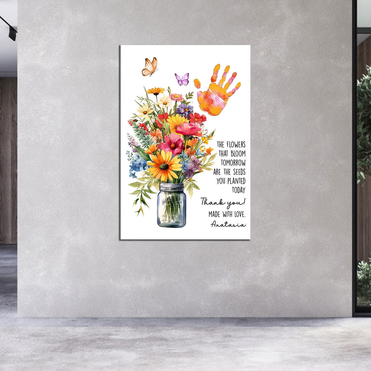 Teacher Appreciation Flower Wall Print, Housewarming Wall Art, Gift for ...