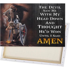 The Devil Saw Me Canvas, Faith Poster, Christian Wall Art, Religious ...