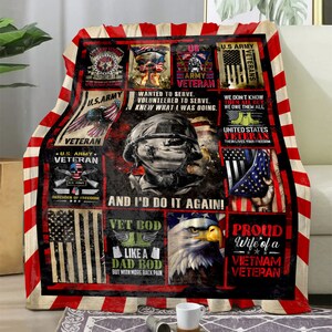 Military Blanket, Veteran Blanket, Us Army Blanket, Army Gifts for ...