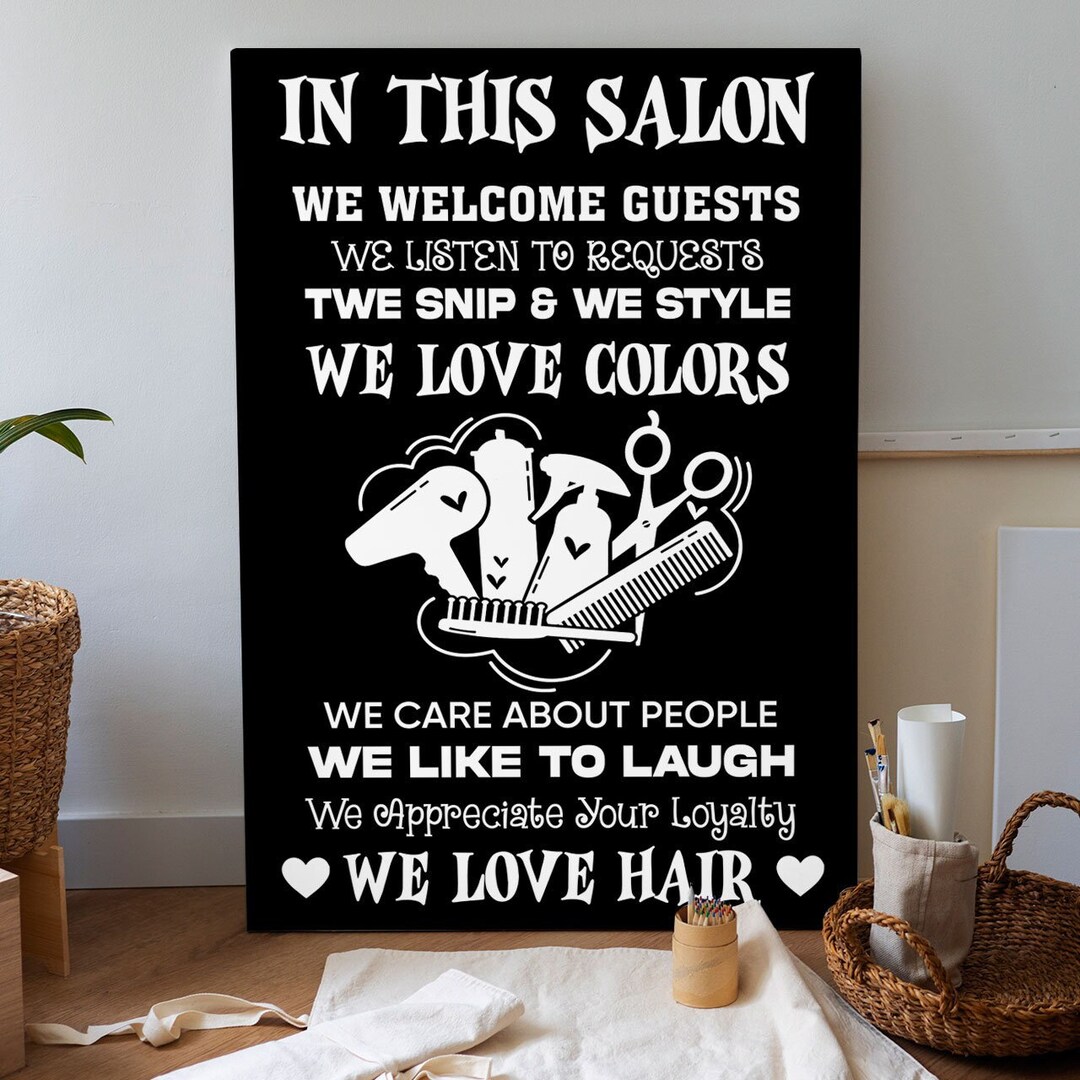 In This Salon Canvas Poster, Hairstylist Appreciation Day Gift ...