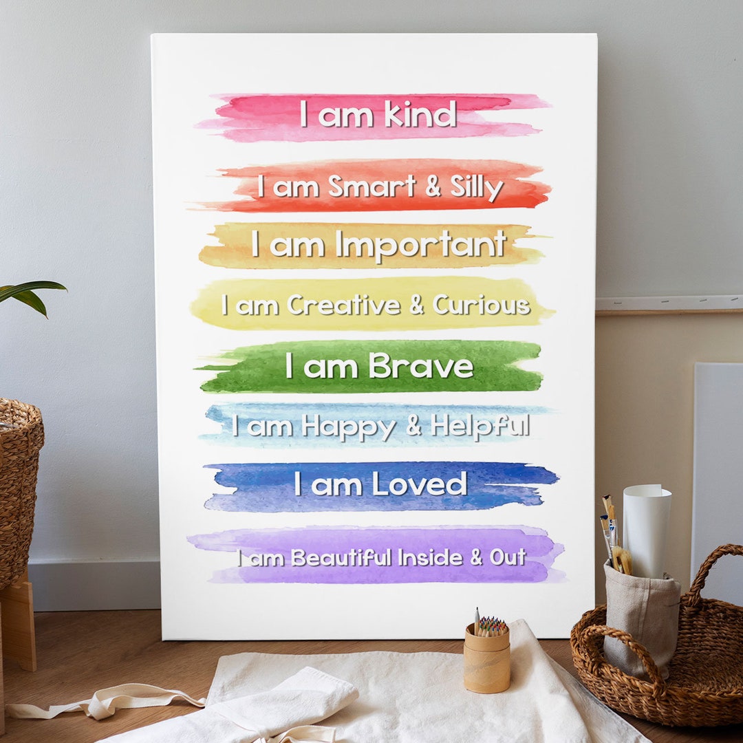 Kids Affirmations Canvas, Motivational Kids Poster, Classroom Posters ...