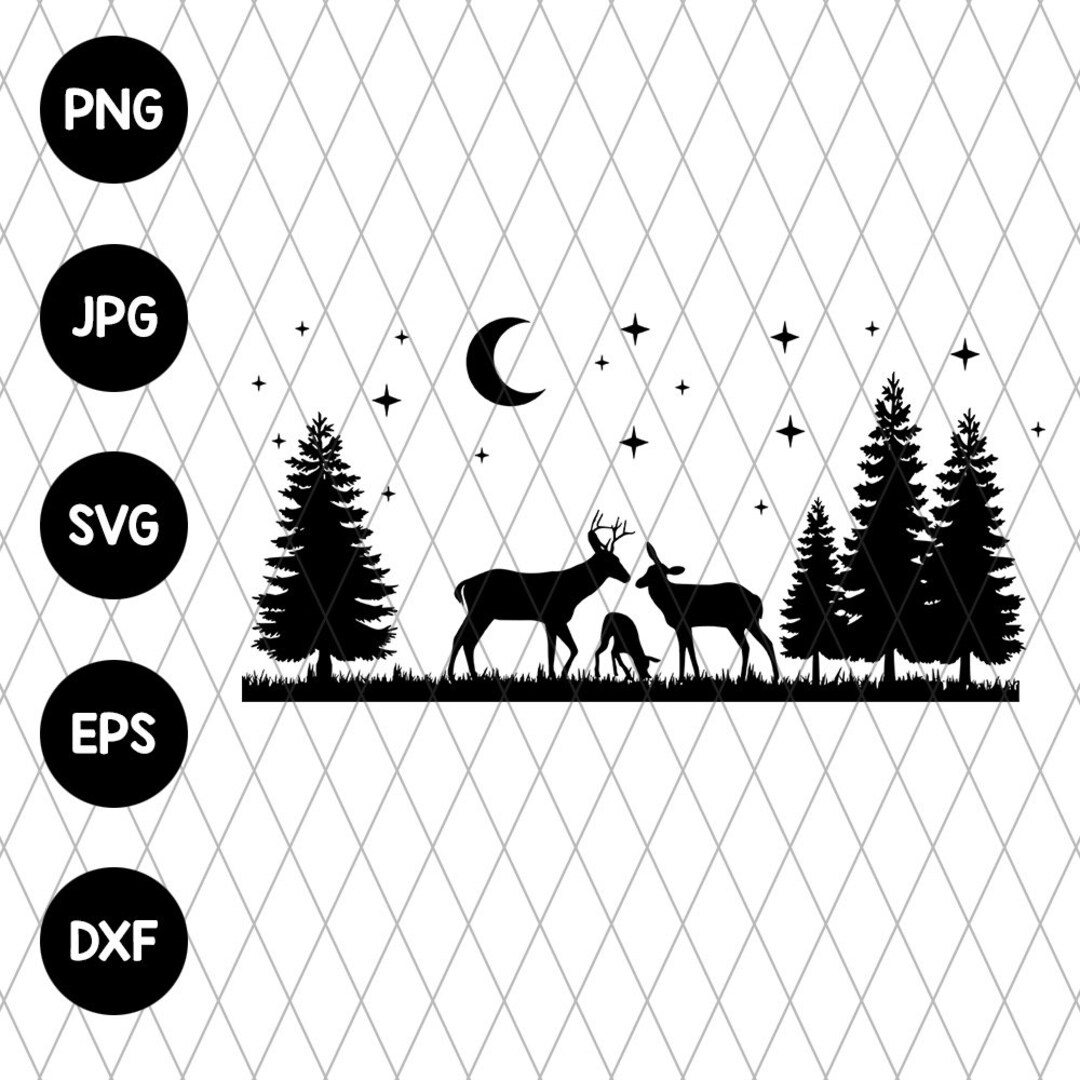 Deer Scene Svg File Animal Svg Files for Cricut 24oz Venti - Etsy