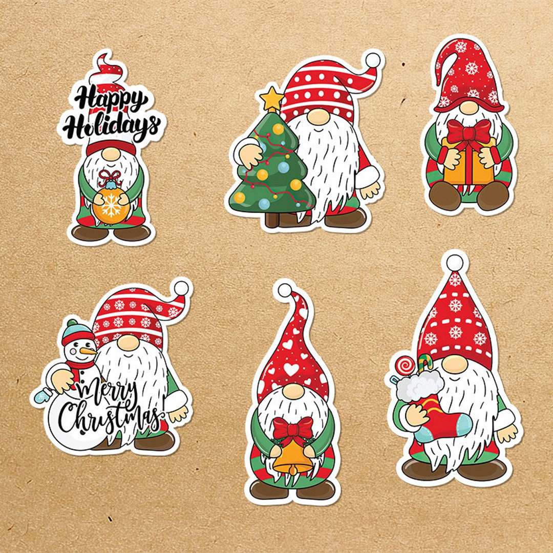 Christmas Gnome Sticker Bundle Sticker PNG Bundle Printable - Etsy