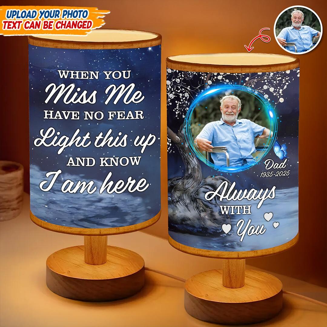 Personalized Memorial Photo Lamp, When You Miss Me Light This Up ...