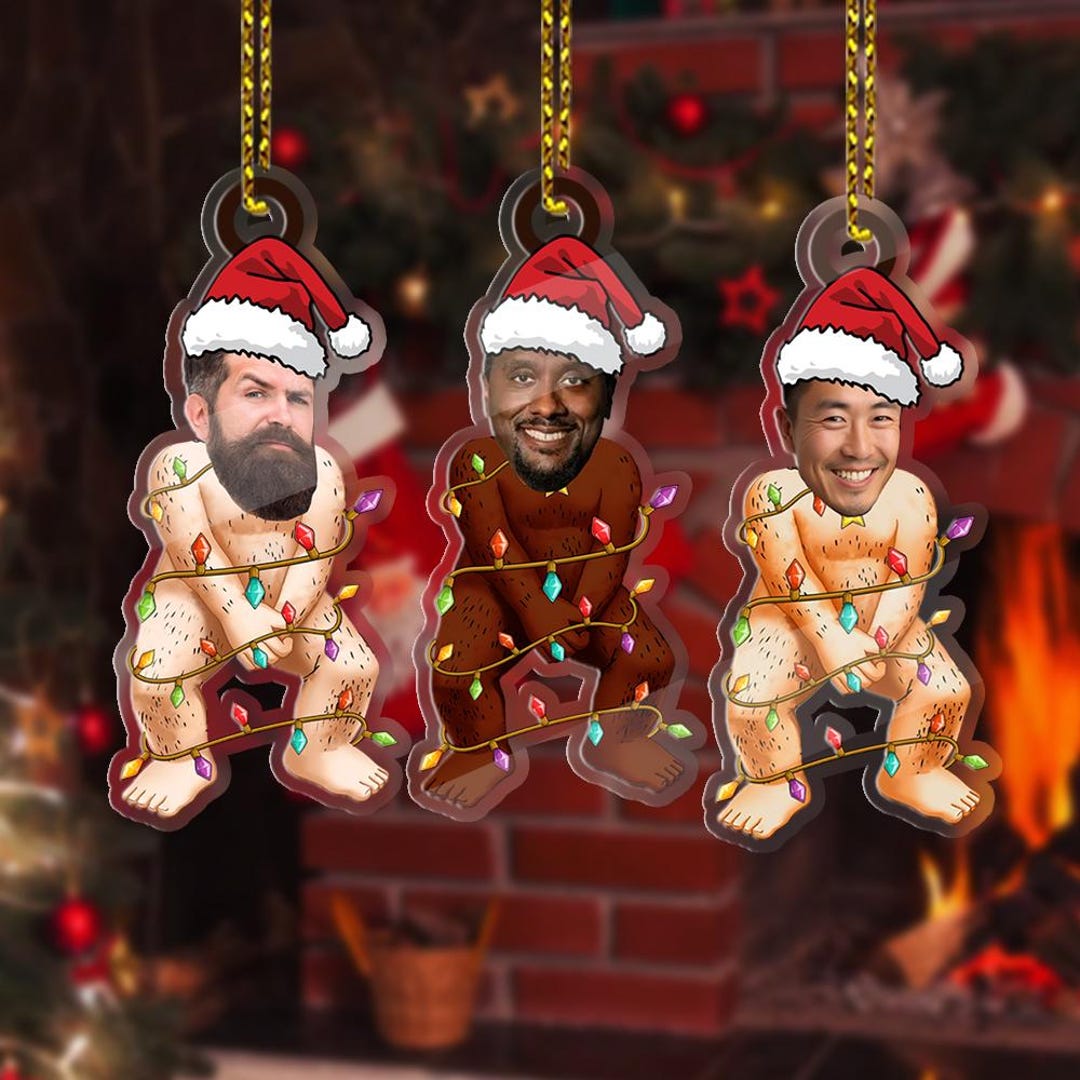 Funny Custom Photo Christmas Led Lights Acrylc Ornament, Personalized ...