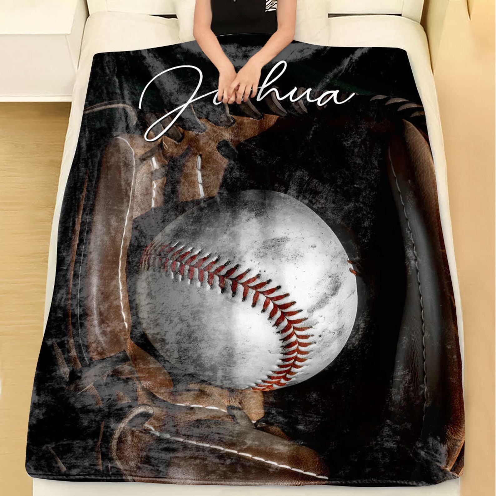 Baseball Ball & Glove Blanket, Baseball Personalized Blanket, Custom ...