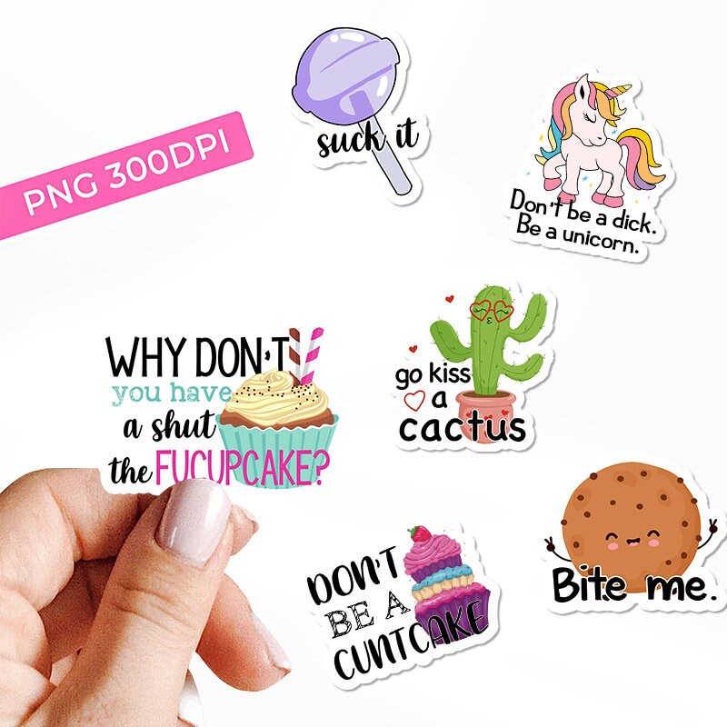 Swear Word Sticker Bundle Sticker Png Bundle Printable - Etsy
