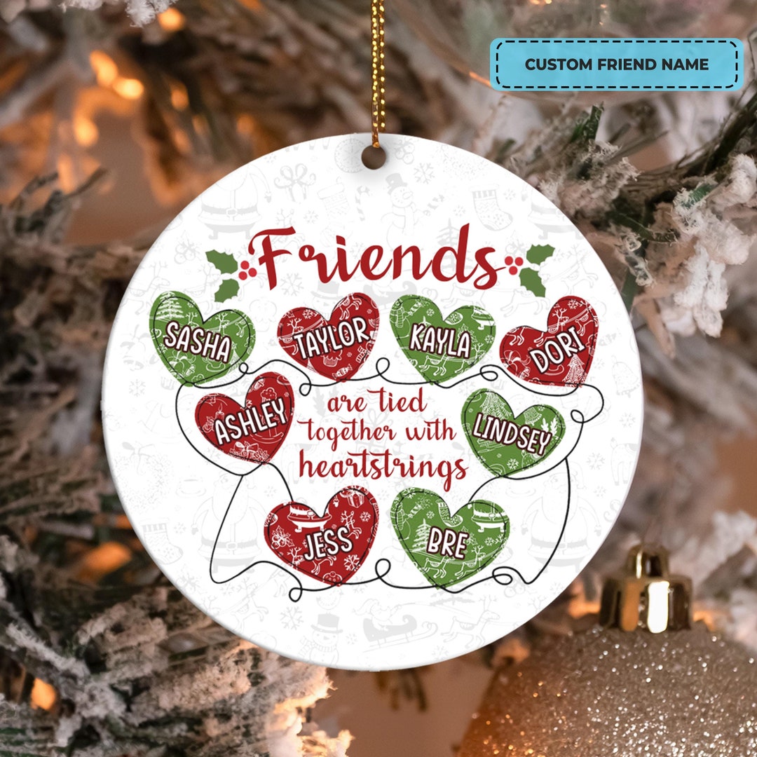 Custom Besties Ceramic Ornament, Personalized Christmas Keepsake ...