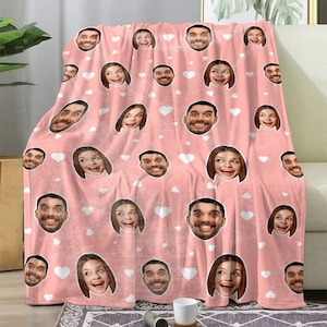 Couple Funny Faces Custom Sherpa Fleece Blanket, Custom Blanket With ...