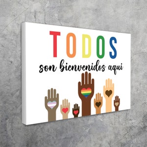 TODOS Son Bienvenidos Aqui Diversity Canvas, Diversity Classroom Decor ...