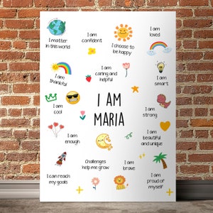 Children Affirmation Canvas, Motivational Kids Poster, Classroom ...