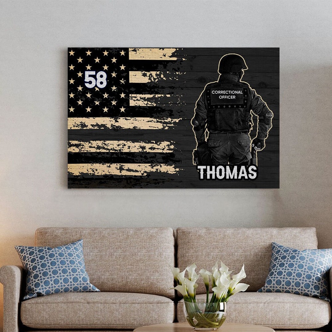 Correctional Officer Gift, Half Flag Correctional Officer Badge ...