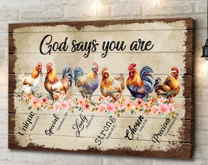 God Says You Are Chicken Canvas Poster, Motivation Canvas, Gift Ideas ...