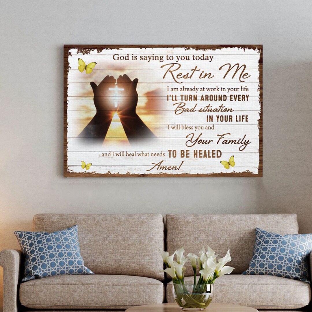 Rest in God Canvas Poster, Faith Gift, Christian Gift, Religion Gift ...