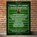 Football Life Lessons Canvas Poster, Inspirational Sports Quote ...