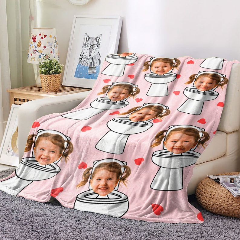 Custom Face Blanket Funny Blankets Soft Pet Baby Throws Kids Sofa ...