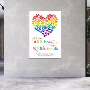 Teacher Heart Canvas, It Takes A Big Heart to Shape Little Minds Poster ...