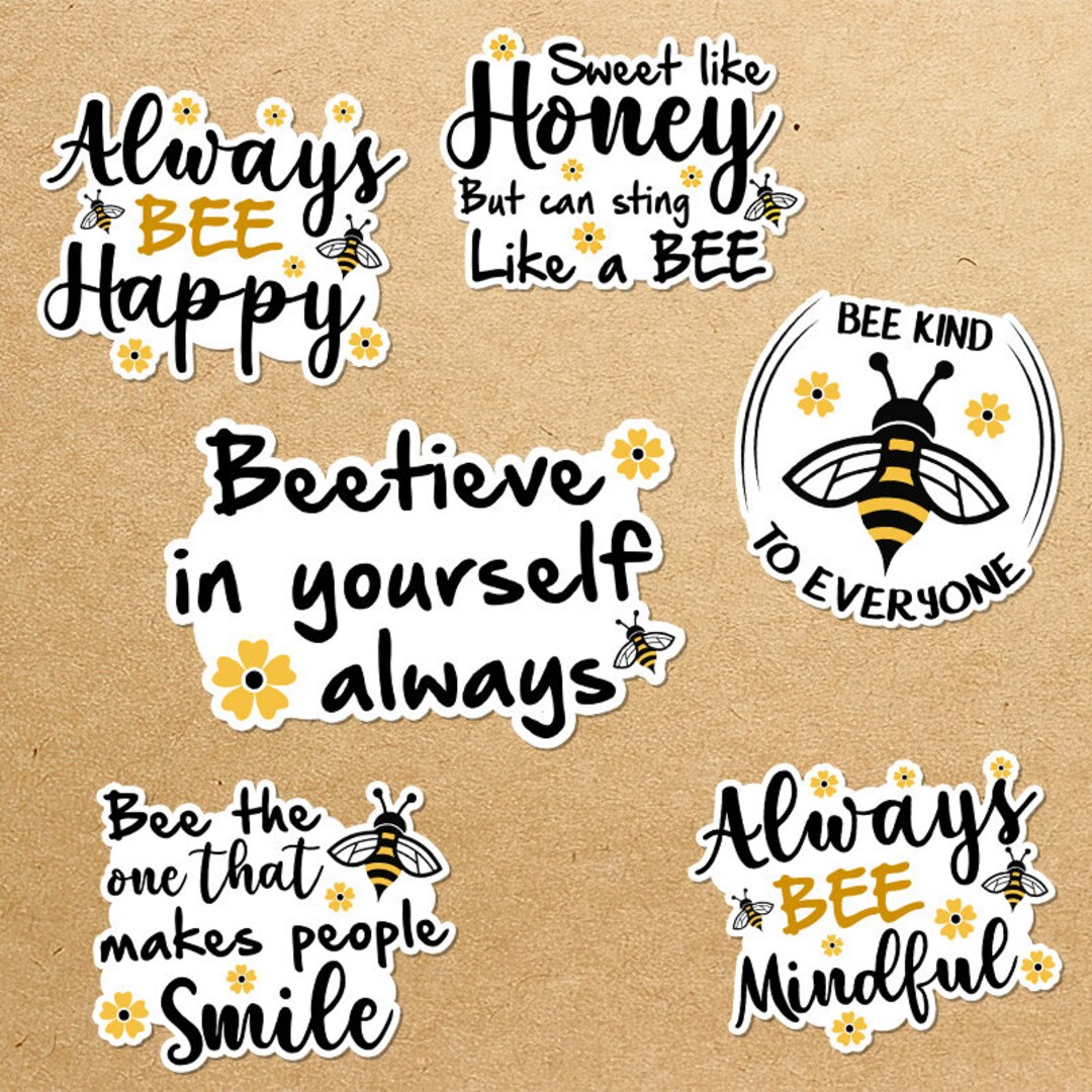 Cute Bee Sticker Bundle, Sticker PNG Bundle, Printable Stickers ...