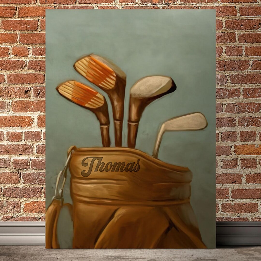 Golf Painting Canvas, Personalized Golf Poster, Grunge Golf Poster ...