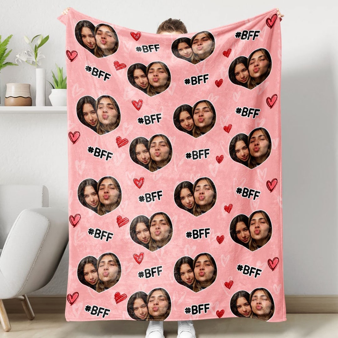 Besties Custom Gifts, Custom Photo Besties Blanket, Personalized Best ...