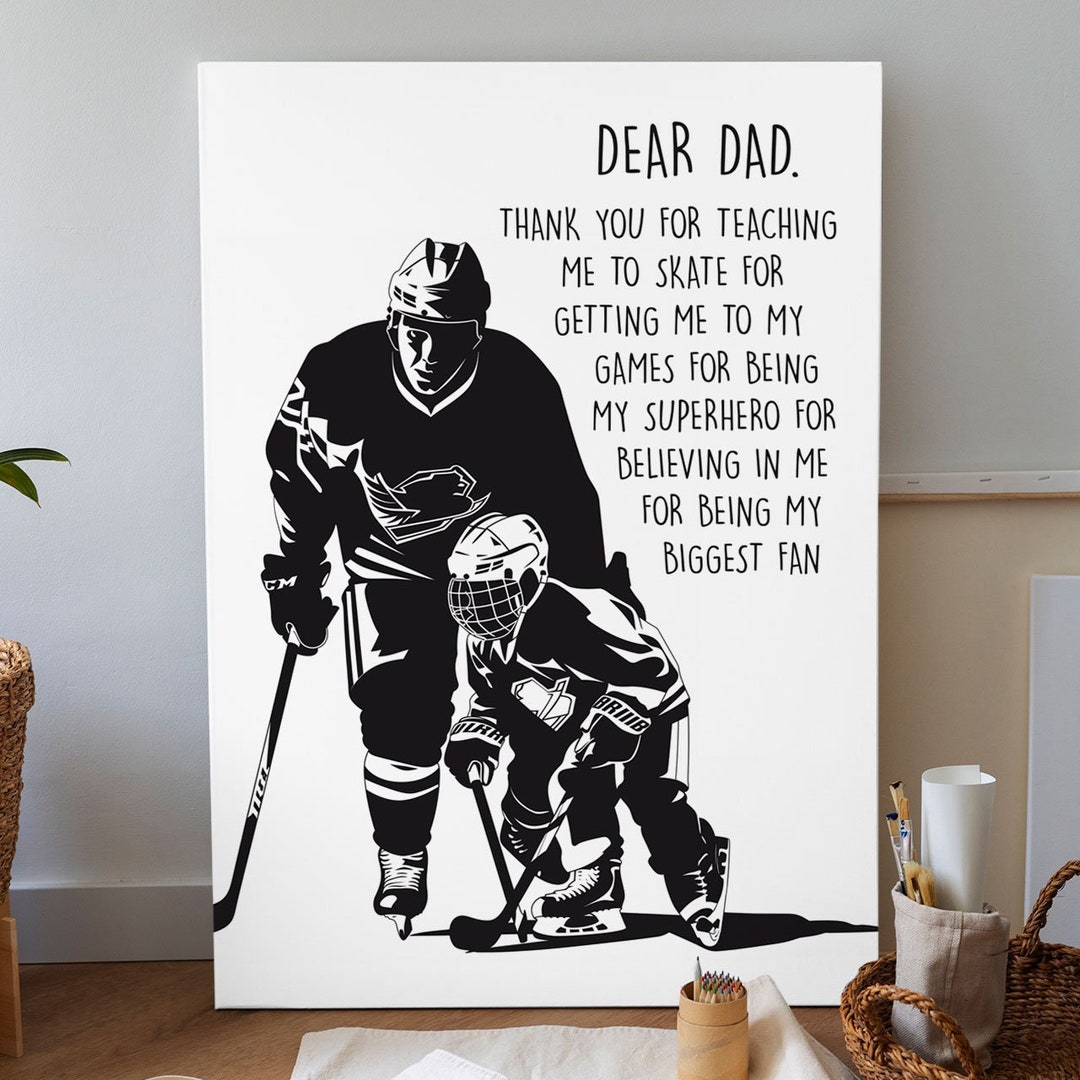 Hockey Dad Canvas, Dad Gift From Son, Hockey Wall Art, Hockey Dad Gift ...