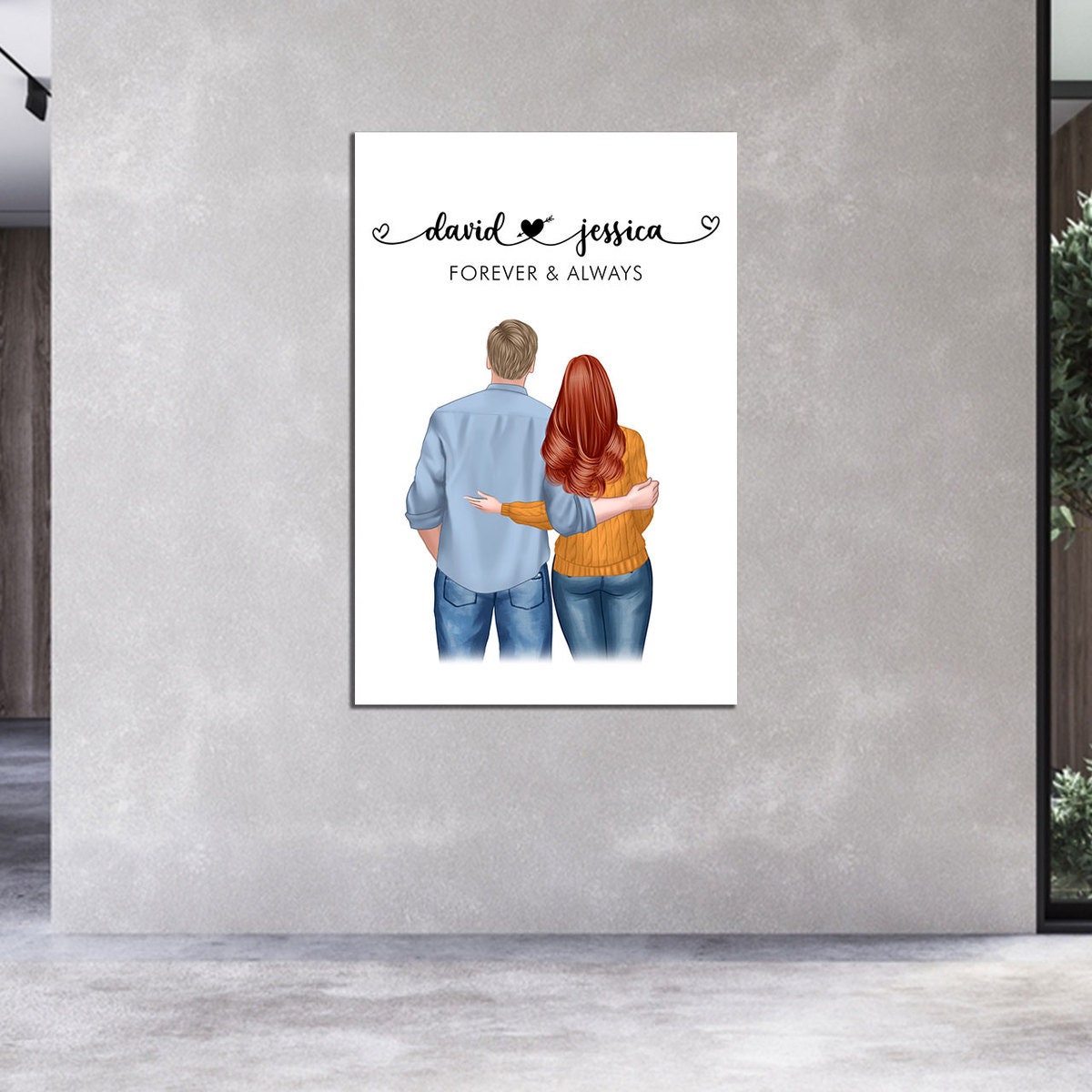 Personalised Couple Print, Couples Gift, Gift for Her, Boyfriend ...