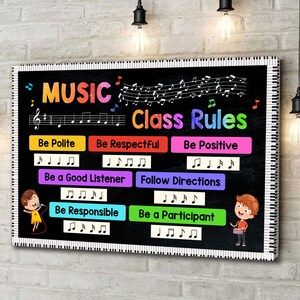 Music Class Rules Canvas, Classroom Music Canvas, Student Canvas ...
