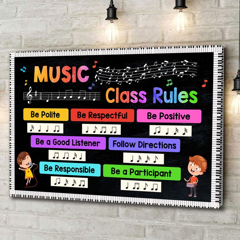 Music Class Rules Canvas, Classroom Music Canvas, Student Canvas ...