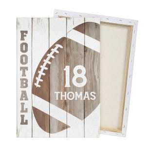 Personalized Football Canvas, Wooden Football Poster, Custom Name and ...