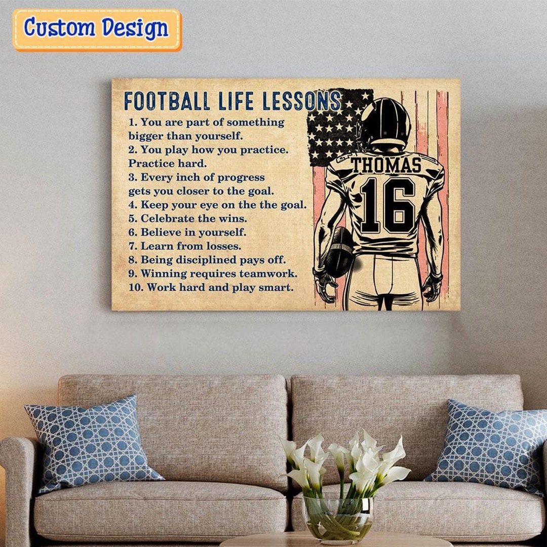 Football Life Lesson Canvas Poster, Personalized Football Canvas ...