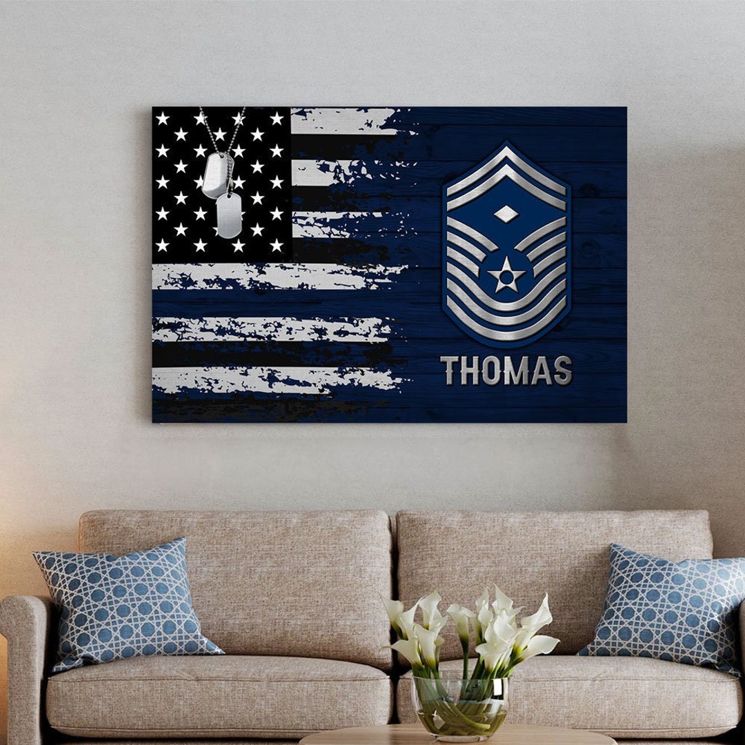 US Air Force Officer Personalized Canvas, Custom Name US Air Force ...