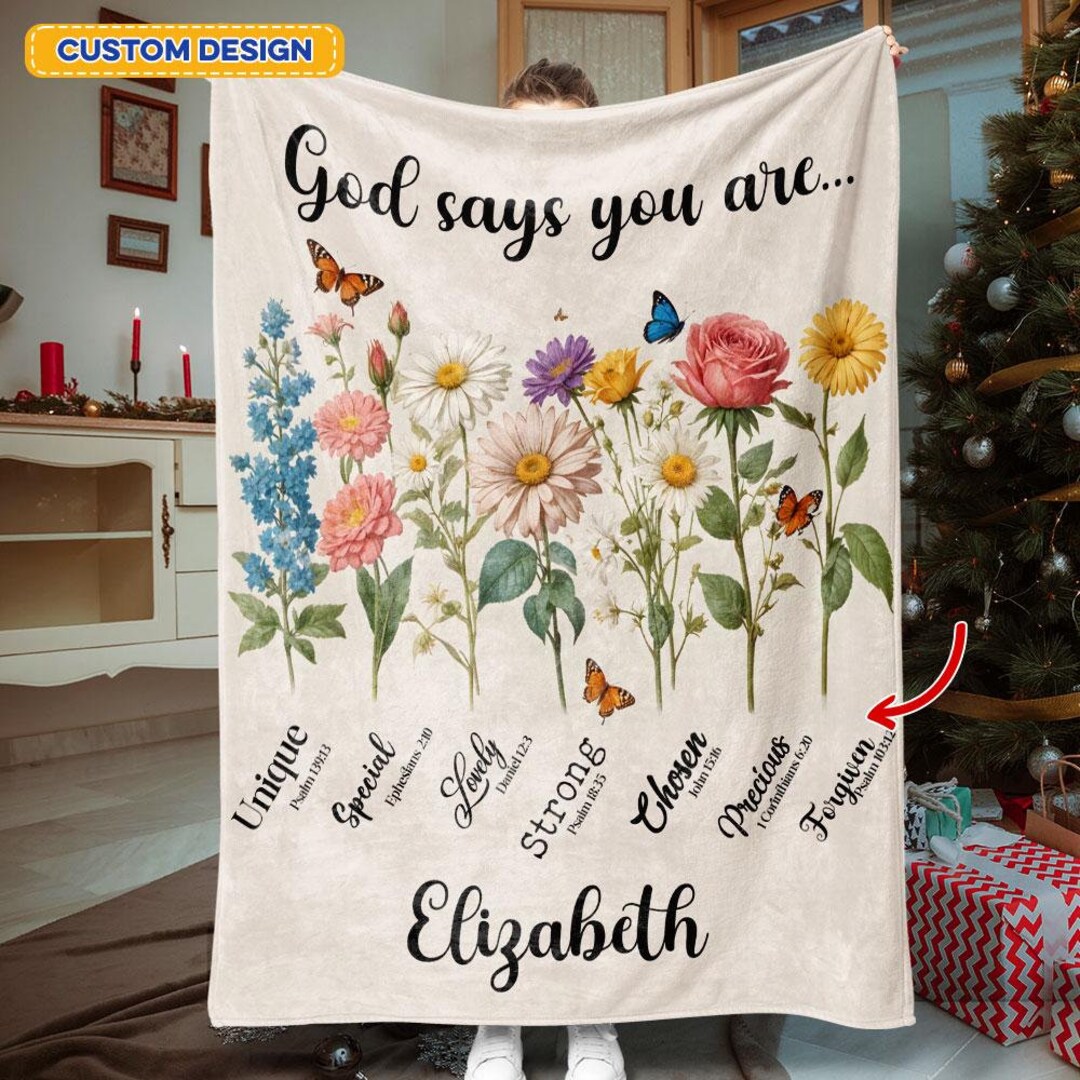 God Says You Are Blanket, Personalized Faith Blanket, Christian Blanket ...