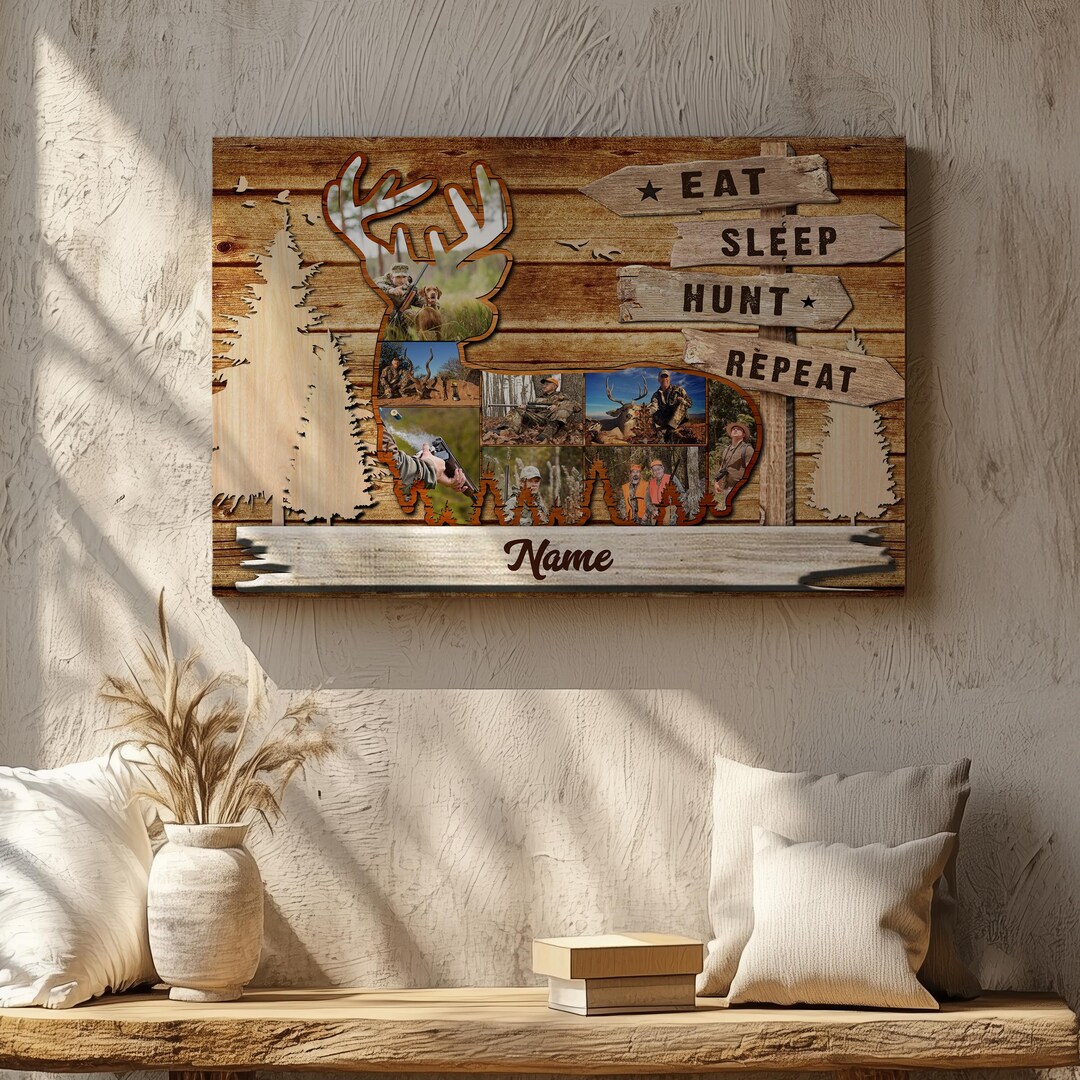 Custom Deer Hunting Collage Canvas Gift Idea for Hunter, Personalized ...