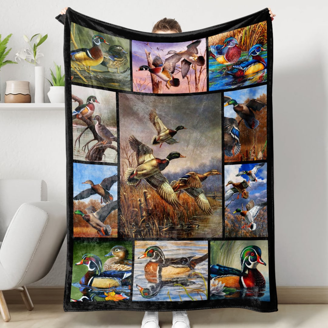 Duck Hunting Personalized Blanket, Fleece Sherpa Baby Blanket Gift ...