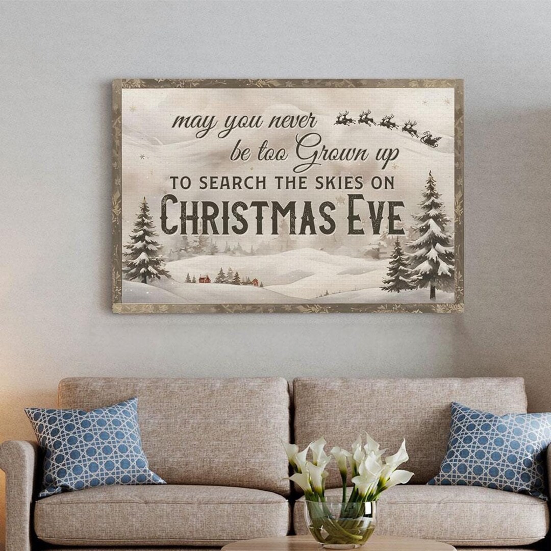 Christmas Eve Canvas, Nostalgic Christmas Poster, Rustic Christmas ...