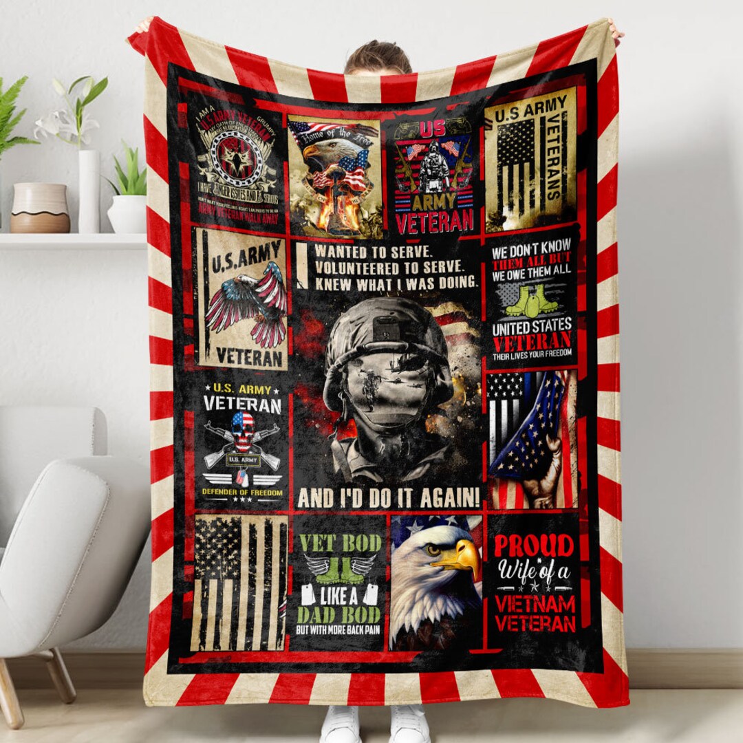 Military Blanket, Veteran Blanket, Us Army Blanket, Army Gifts for ...