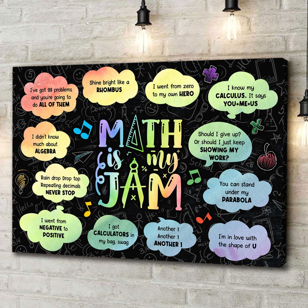 Math is My Jam Canvas, Classroom Rules Canvas, Student Canvas, School ...