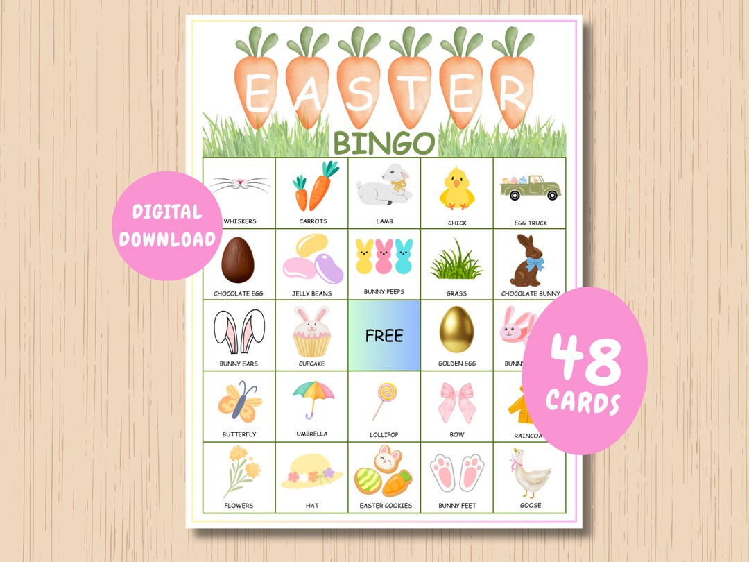 Easter Bingo Printable Game for Toddlers & Preschool | Picture-based ...