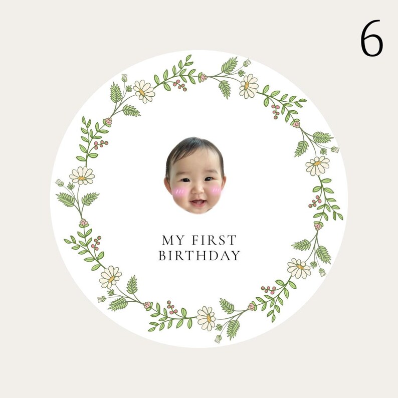 Birthday Customized Face Sticker for Party Favors. 첫 돌, 백일, 선물, 떡, 답례품 ...