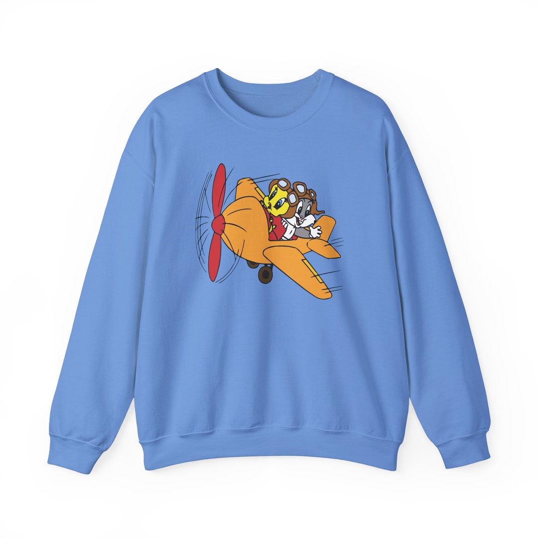 Looney Toons Flying Airplane Crewneck Cozy Childhood Nostalgia - Etsy