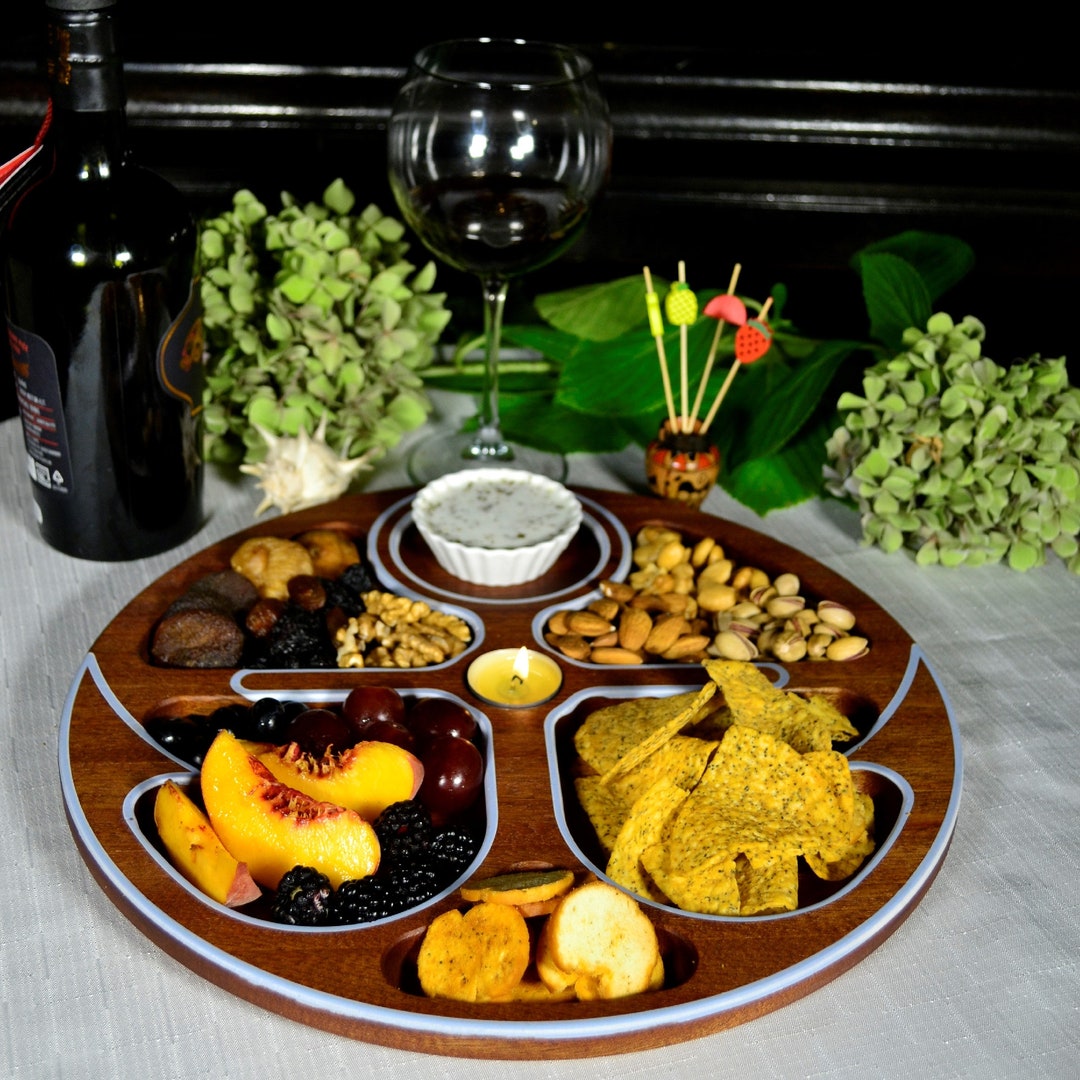 Anchor Monoblock Mahogany Wine & Food Personalized Serving Tray, Epoxy ...