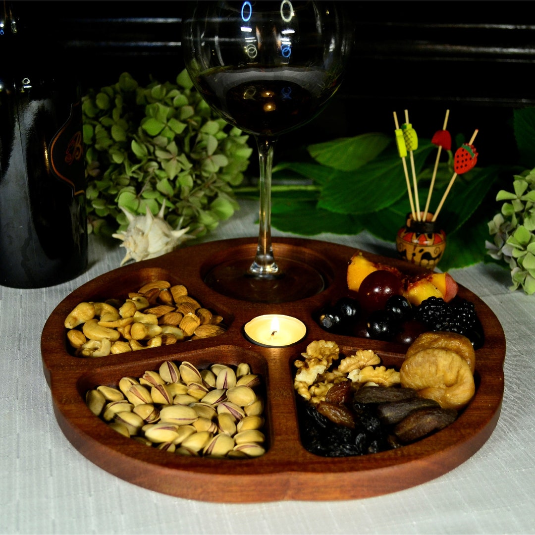Personal Snack Bar, Monoblock Mahogany Wine & Food Personalized Serving ...