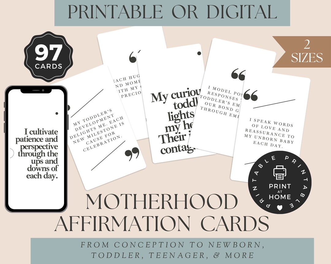 Affirmation Cards for Mom Printable Pregnancy Affirmation Positive ...