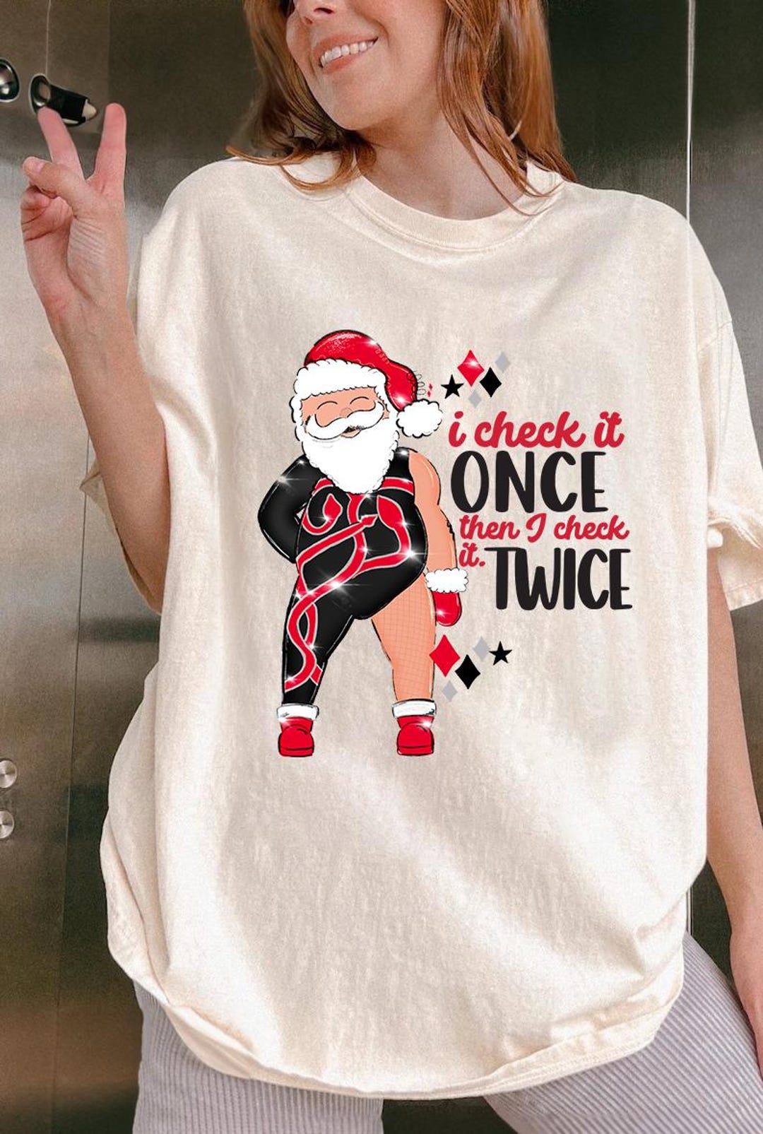 Santa, I Check It Once Then I Check It Twice PNG, Digital Download ...