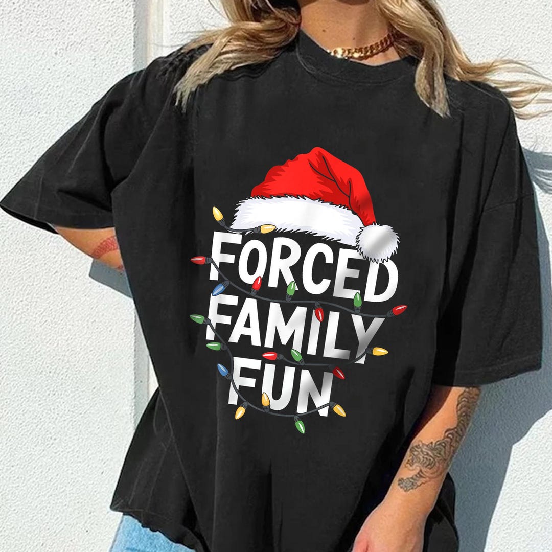 Forced Family Fun Shirt Men Women Kids Christmas Pajamas Shirt - Etsy