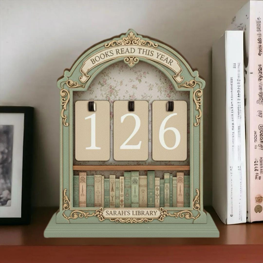 Vintage Custom Book Read Tracker, Personalized Book Lover Gift, Custom ...