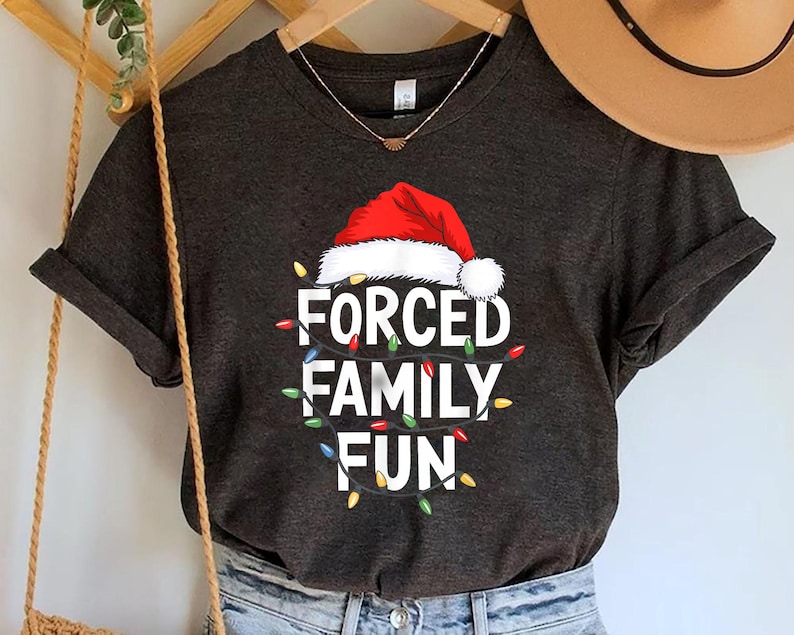 Forced Family Fun Shirt Men Women Kids Christmas Pajamas Shirt - Etsy
