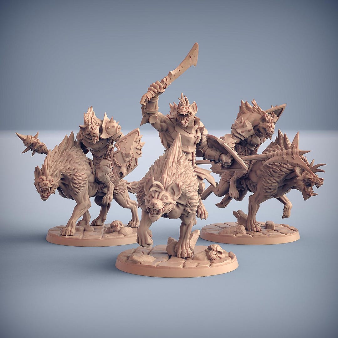 Gnoll Hyena Rider Premium Dnd Miniature Mini Figurine Figure | Sanded ...