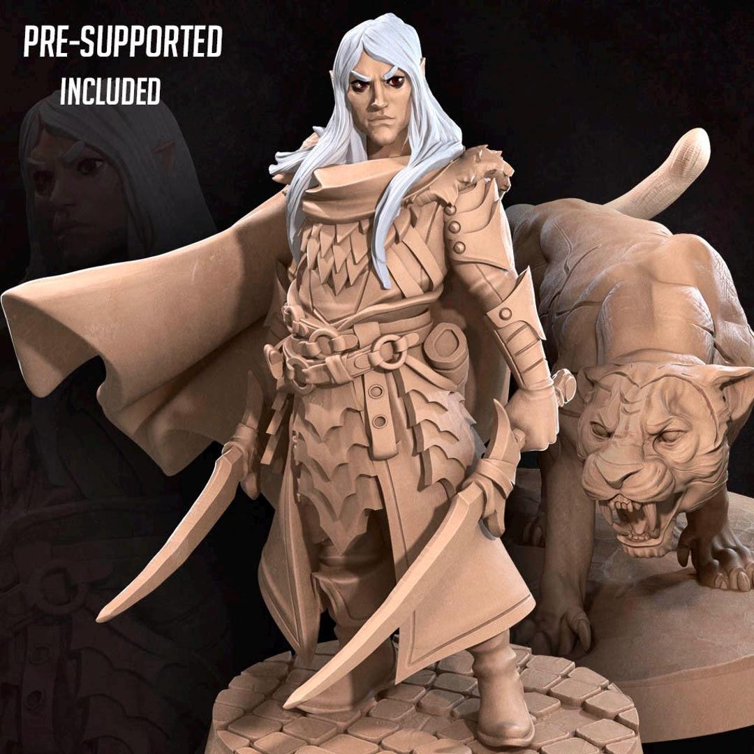 Drow Ranger Fighter Drizzt Do'urden Premium Dnd Miniature Mini Figurine ...